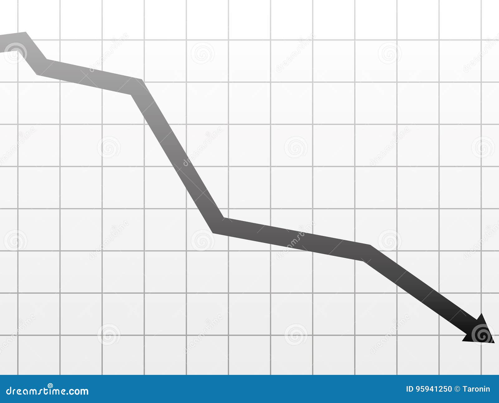 Falling Down Business Graph. Stock Vector - Illustration of decoration ...