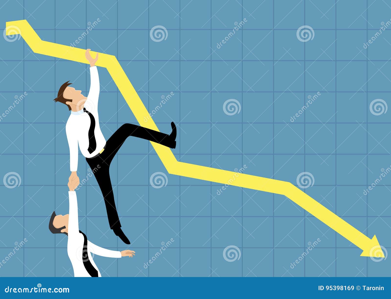 Falling Down Business Graph. Stock Vector - Illustration of office ...