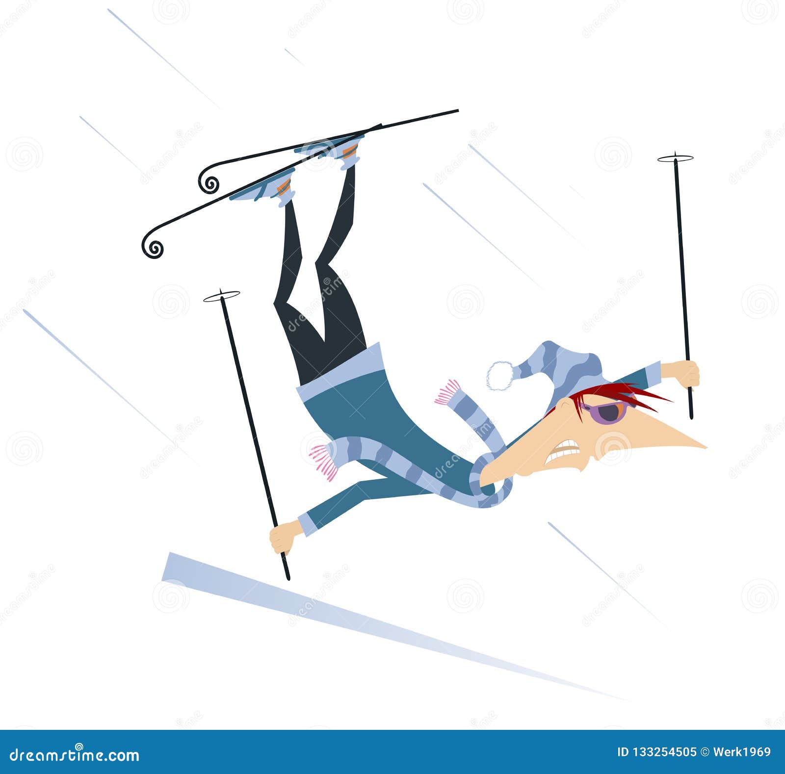 Skier Man Isolated Illustration Stock Vector - Illustration of event ...