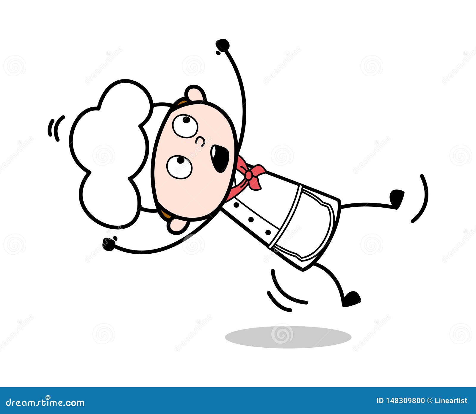Falling Down - Cartoon Waiter Male Chef Vector Illustration Stock ...