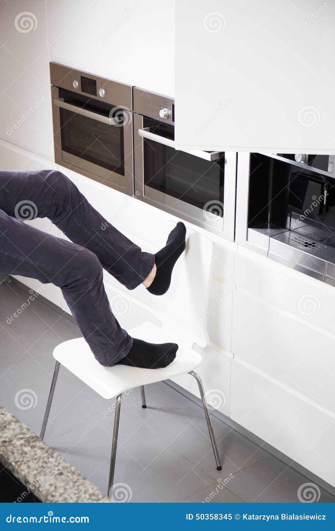 Falling Down from the Chair Stock Image - Image of kitchen, posture ...