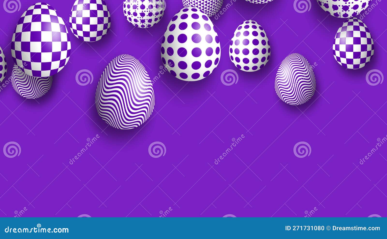 Falling Down Decorated Easter Eggs Theme Illustration with Copy Space ...