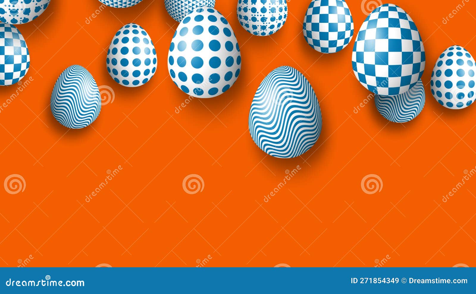 Falling Down Decorated Easter Eggs Theme Illustration with Copy Space ...