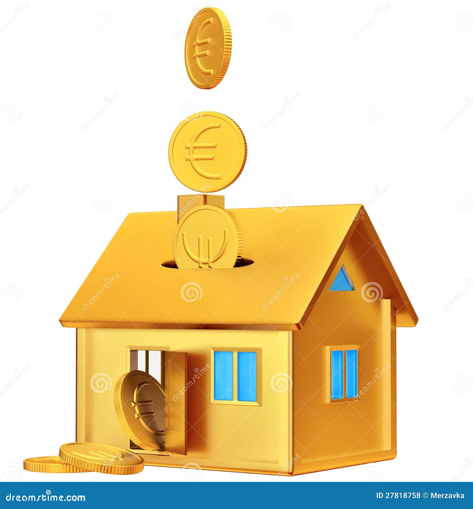 Falling Down Euro Coins To the Money Box Stock Photo - Image of ...