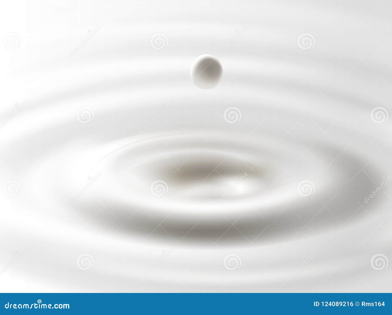 Falling Down Milk Drop. Realistic Vector Illustration. Stock Vector ...