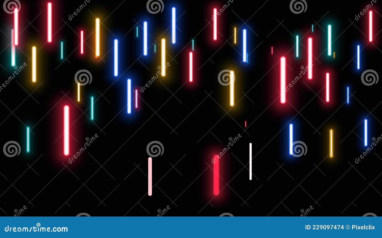 Falling Down Neon Lights of Bars in Darkness Stock Vector ...