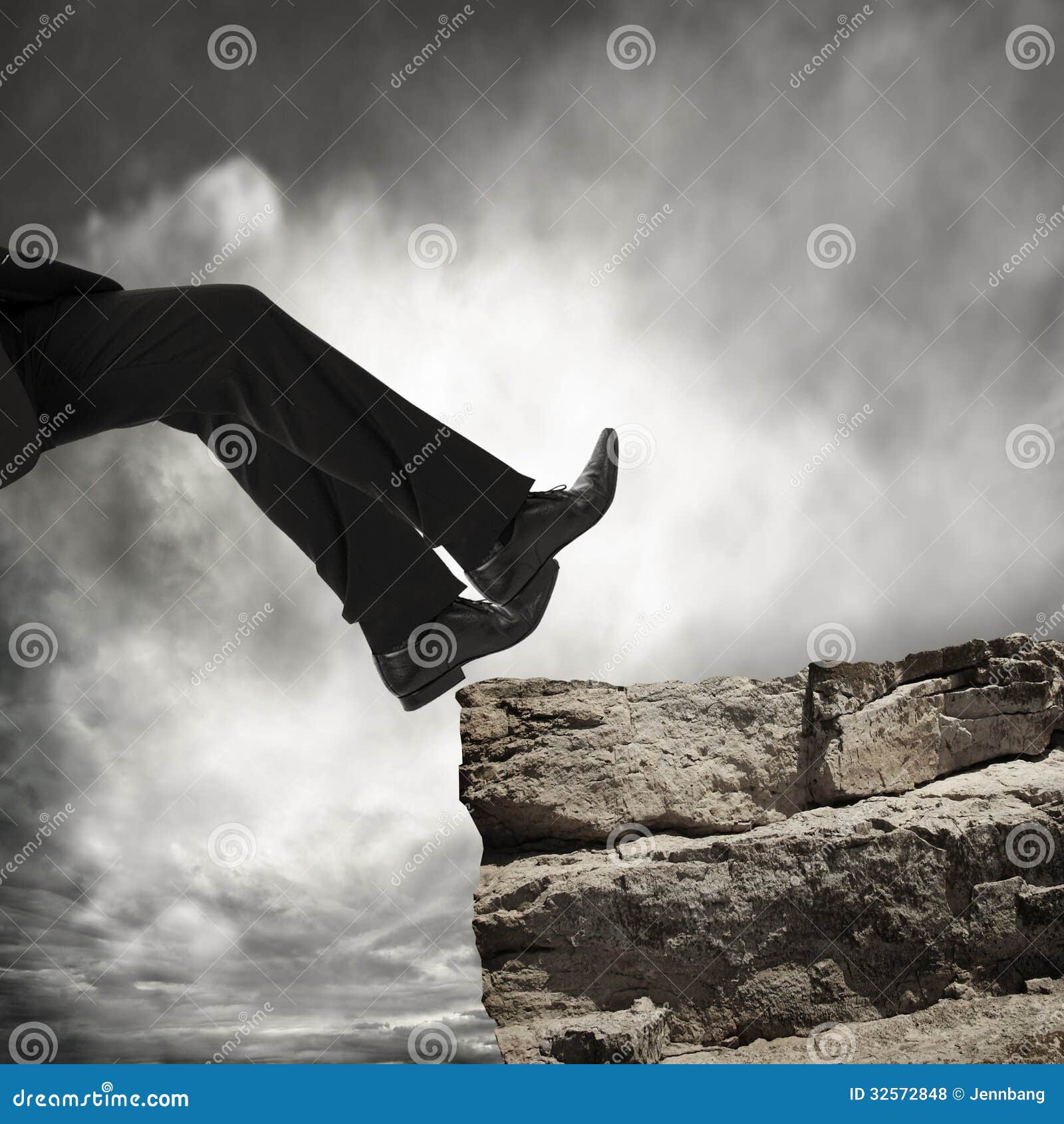 Falling down from rock stock illustration. Illustration of life - 32572848