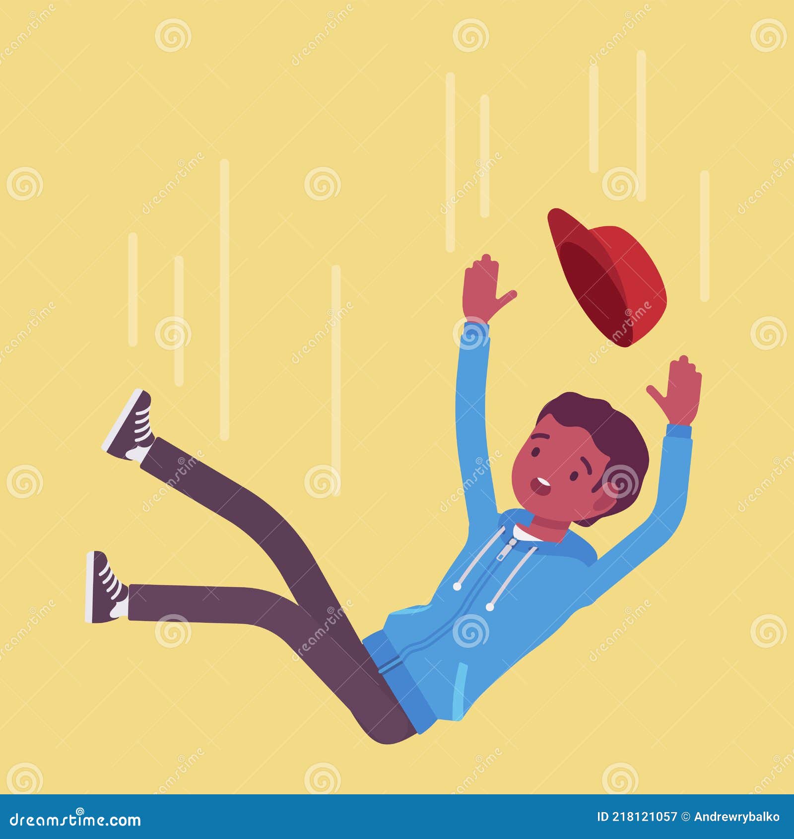 Falling Down Unsuccessful Young Black Man, Making Mistake or Failure ...