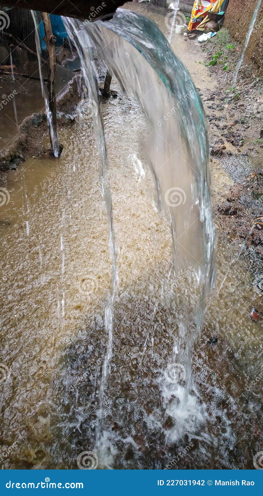 The falling down water. stock photo. Image of winter - 227031942