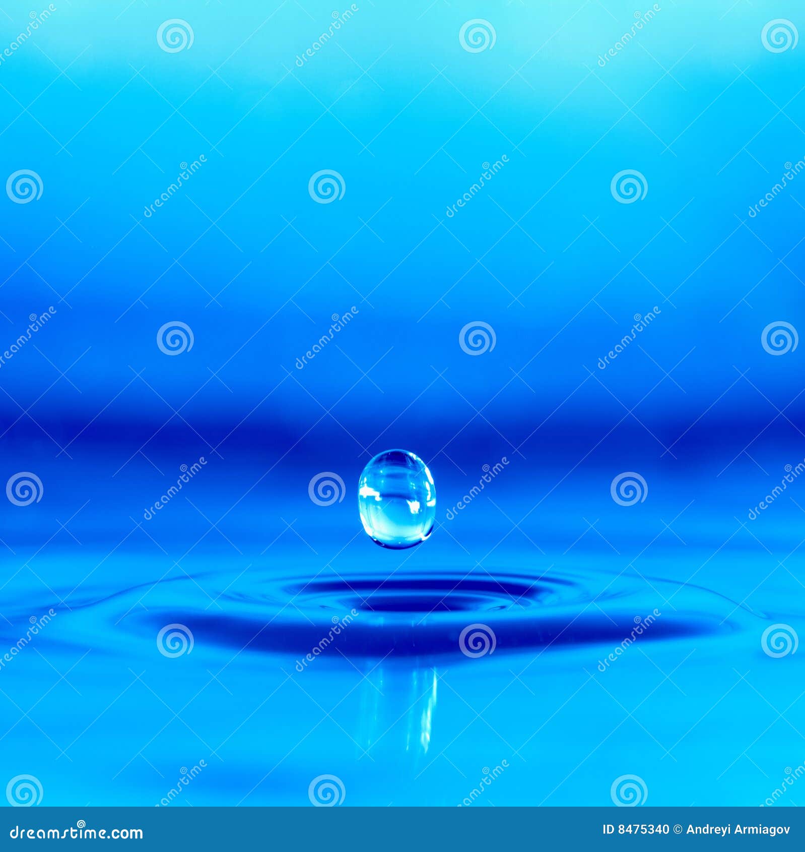 Falling drop of blue water stock photo. Image of clear - 8475340