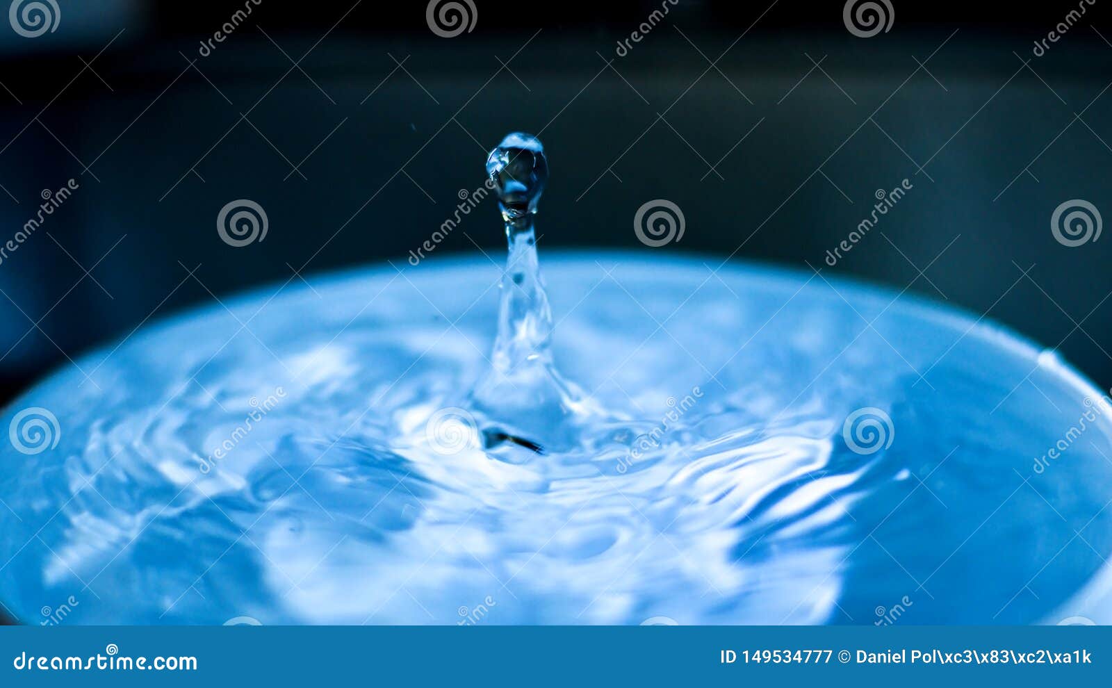 Falling Drop into Clear Water Stock Image - Image of impact, bubble ...