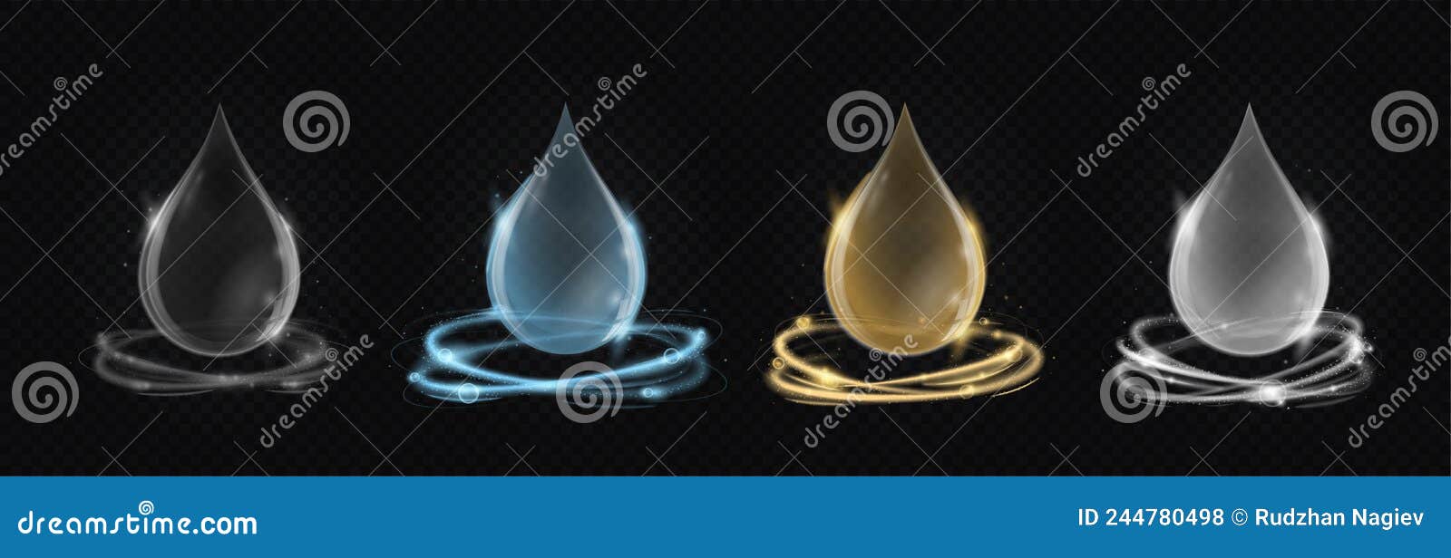 Falling drop with effect stock vector. Illustration of collection ...