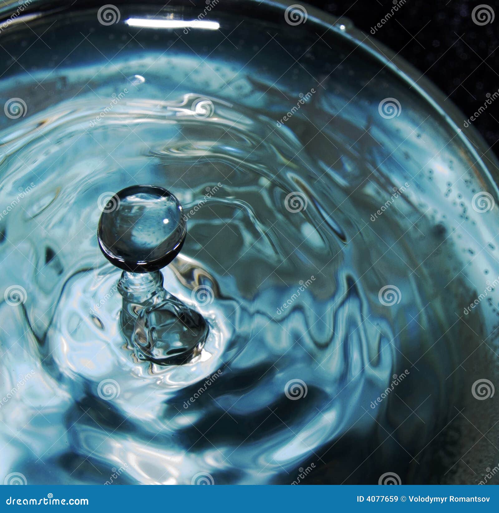 Falling of a drop of water stock image. Image of bottom - 4077659