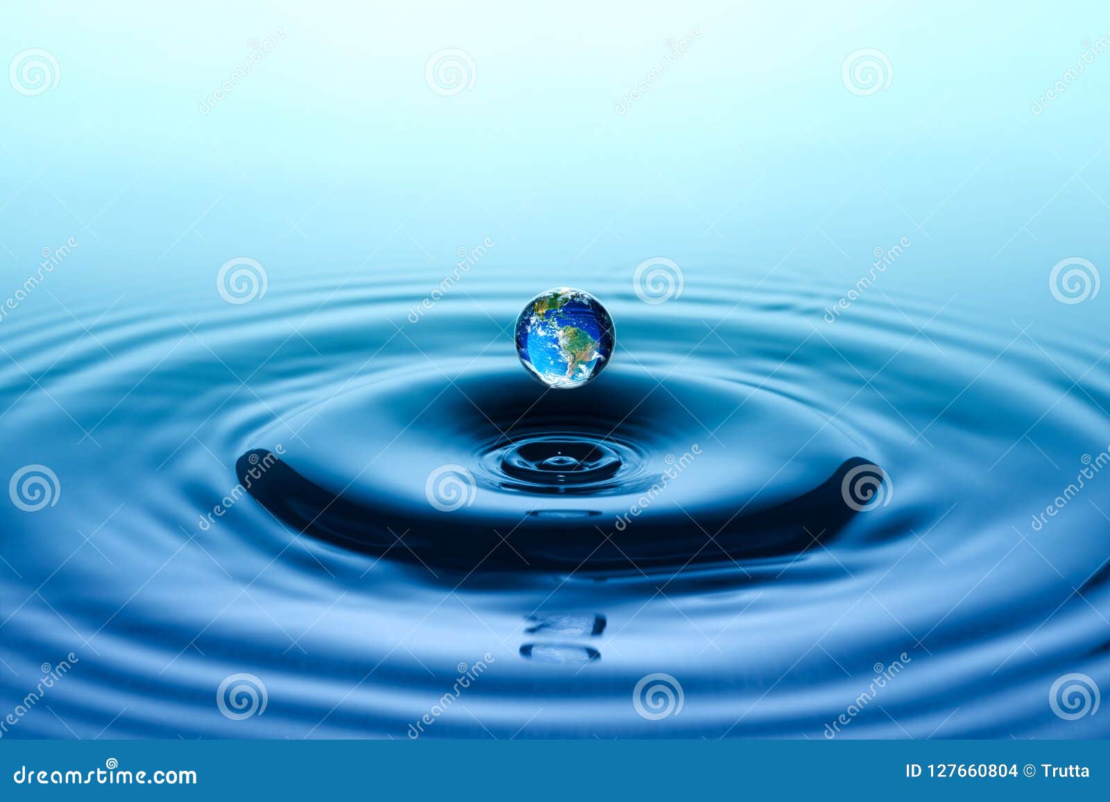 Falling Drop of Water with Earth Image Stock Photo - Image of abstract ...