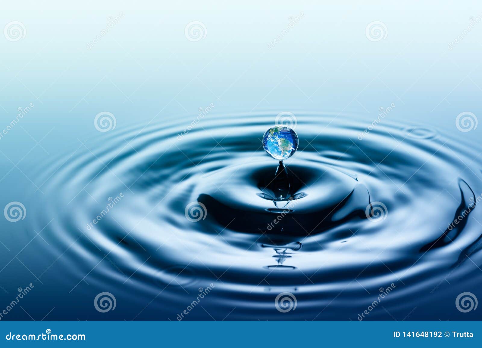 Falling Drop of Water with Earth Image Stock Photo - Image of macro ...