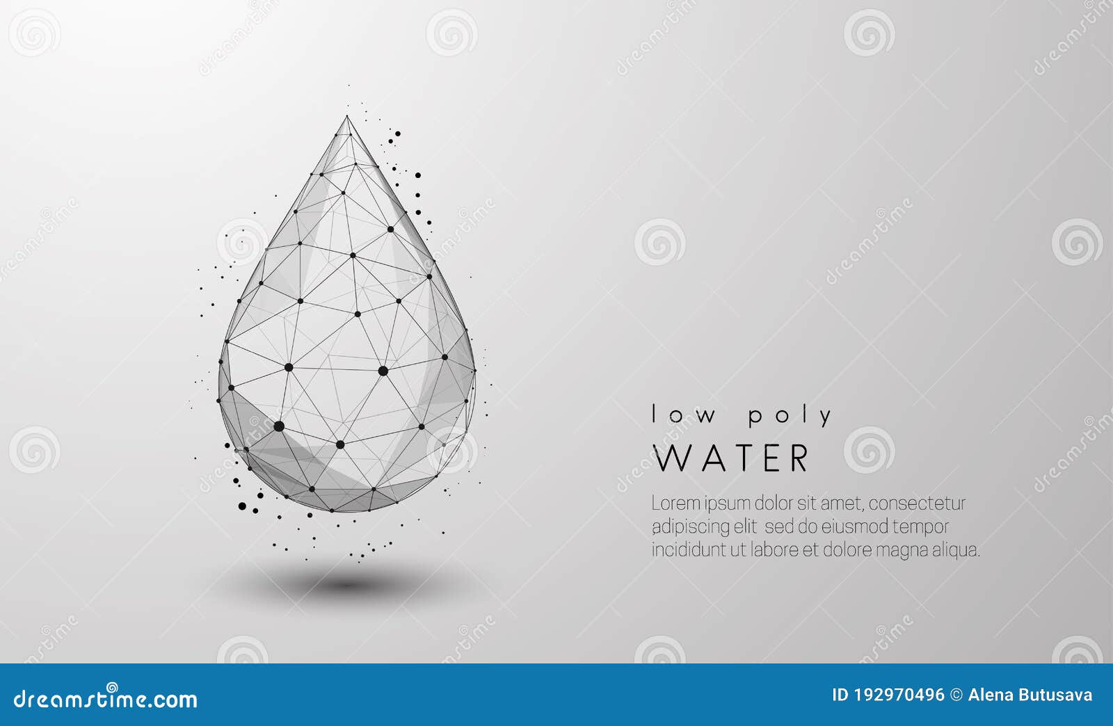 Falling Drop of Water. Low Poly Style Design Stock Vector ...