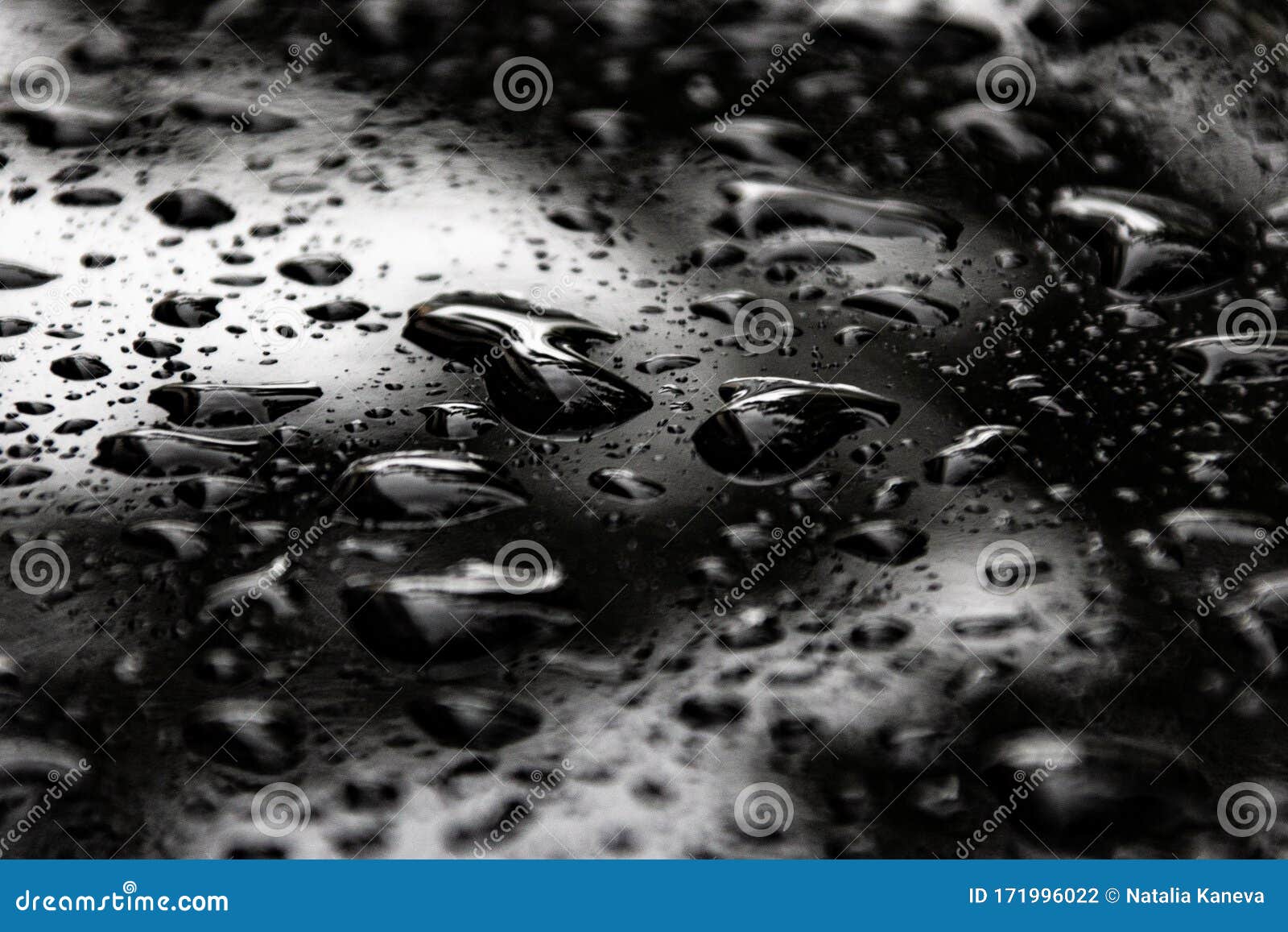 Falling Drop of Water in a Puddle Stock Photo - Image of green ...