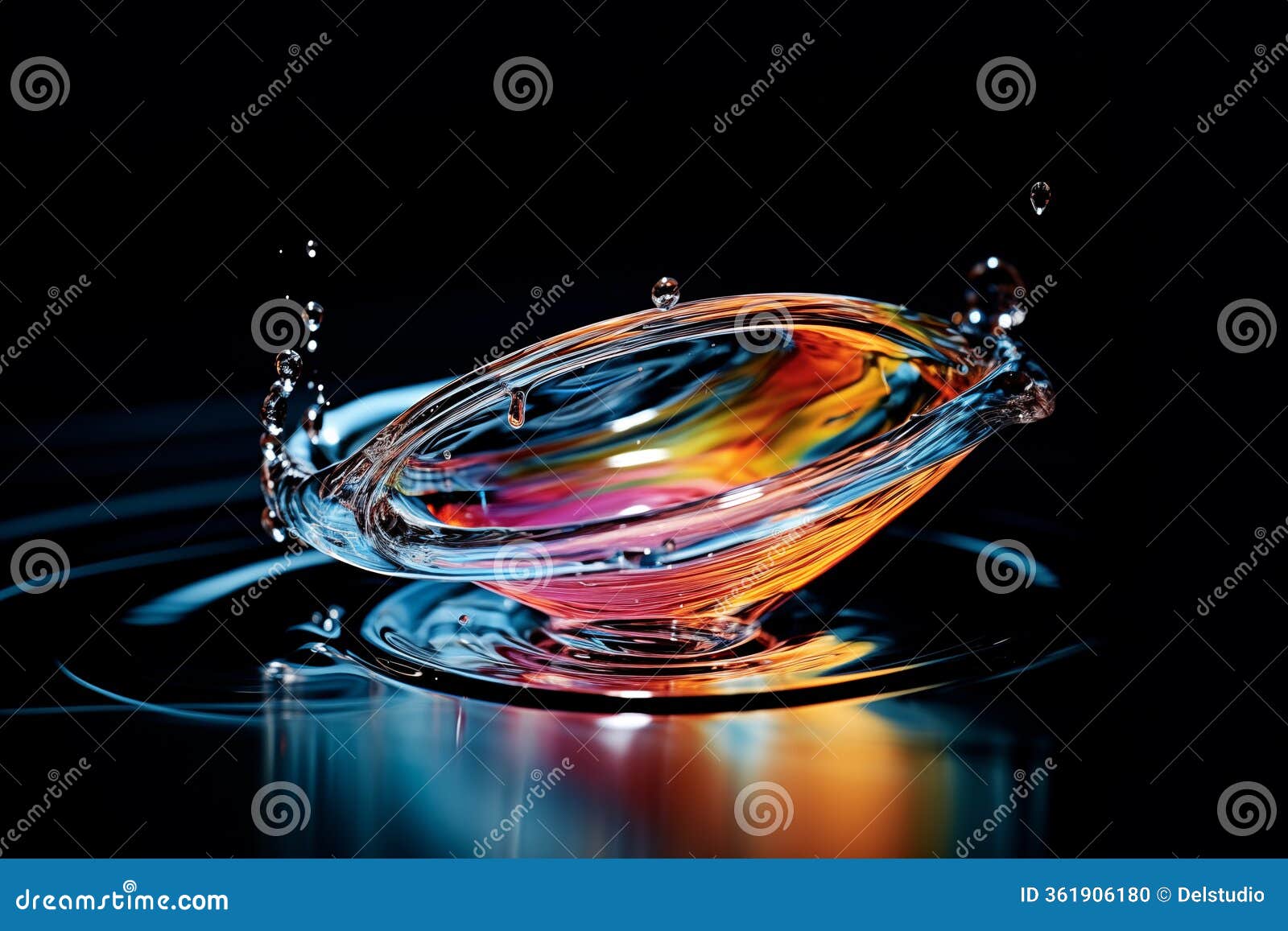 Liquid Droplet Falling, A Study Of Ripples And Surface Tension Royalty ...