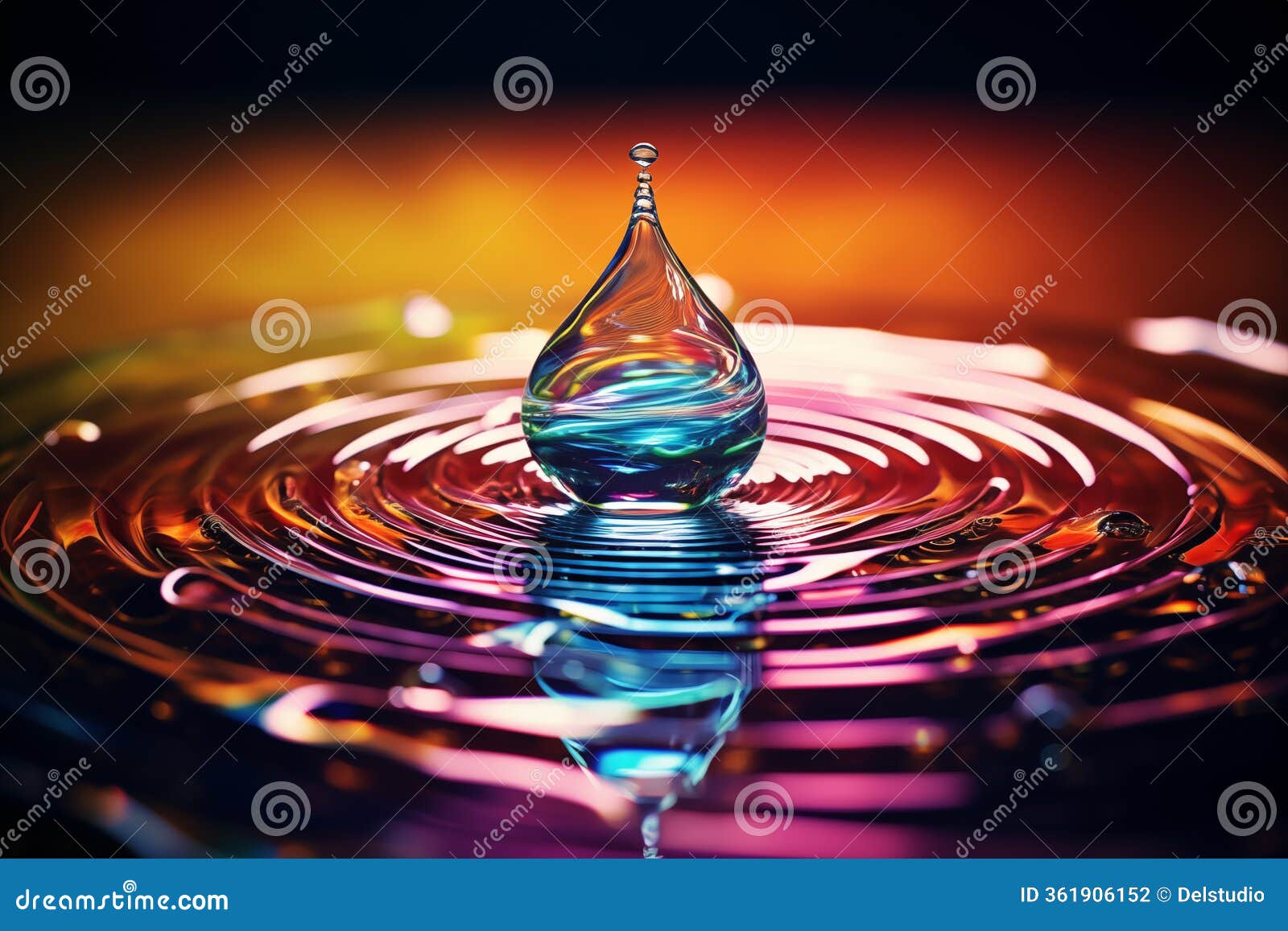 Liquid Droplet Falling, A Study Of Ripples And Surface Tension Royalty ...