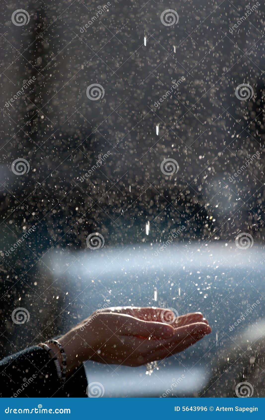 Falling Droplets Splashes Against Girl Hands Stock Photo - Image of ...