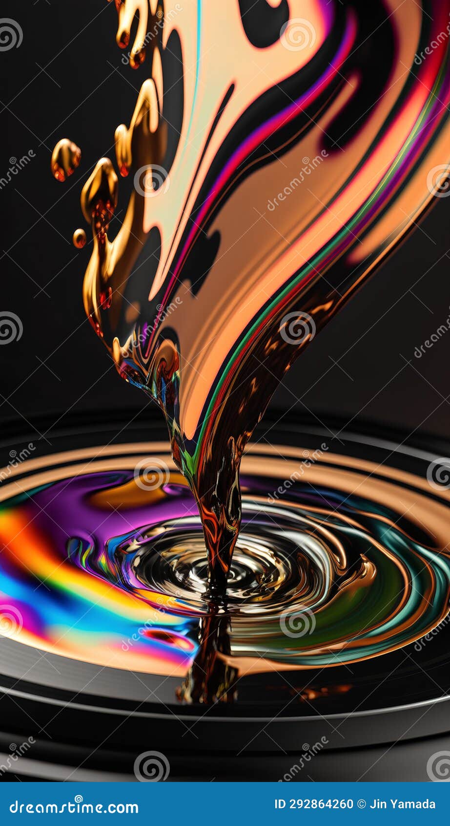 Falling Drops of Oil. Splash Effect after Collision a Falling Drops ...
