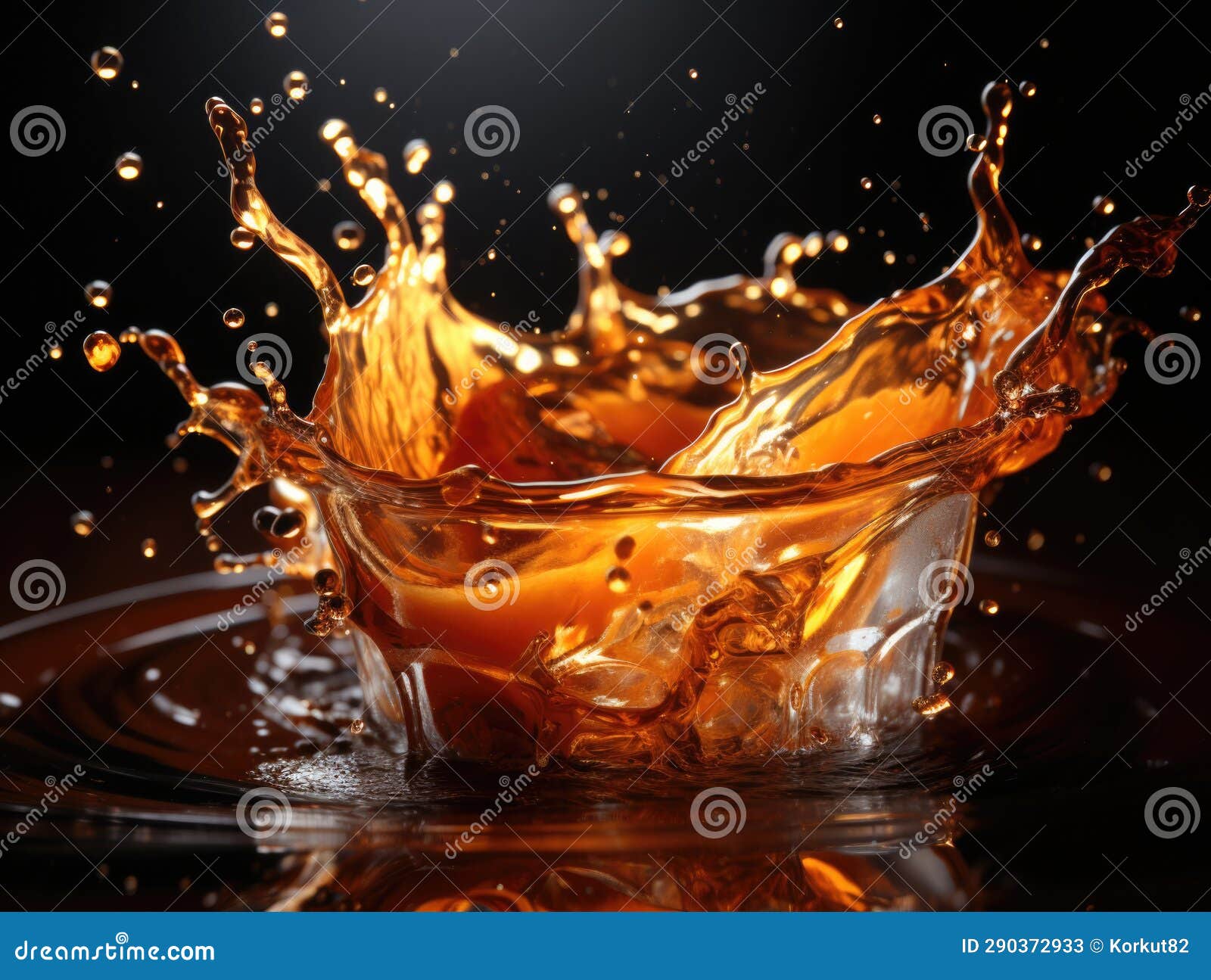 Falling Drops and Splash of Orange Liquid Stock Illustration ...