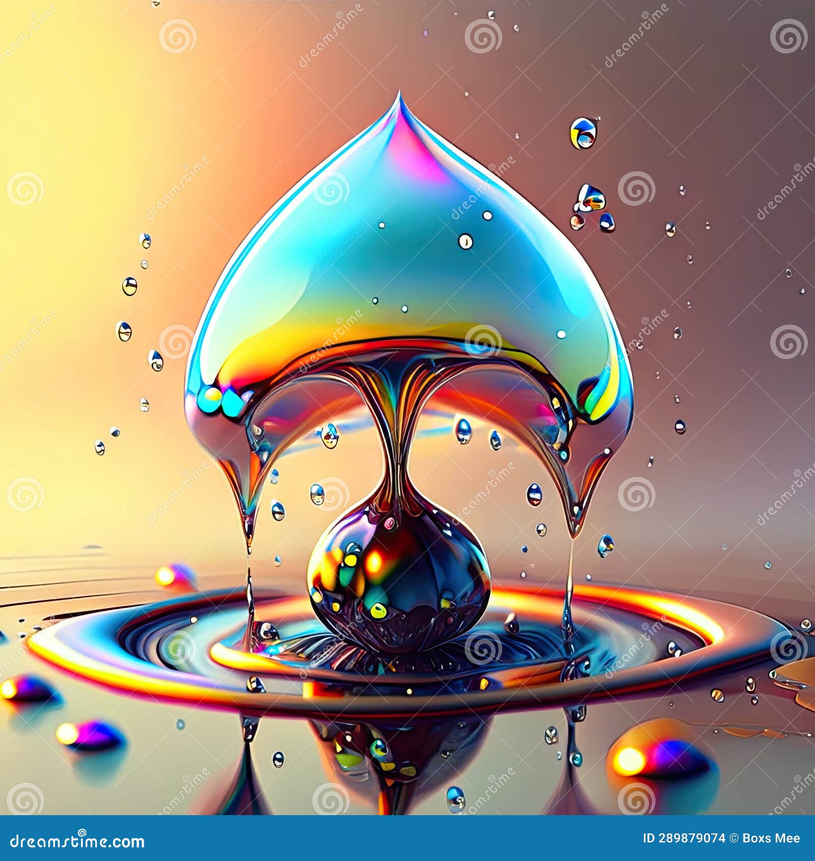 Falling Drops of Water. Splash Effect after Collision a Falling Drops ...