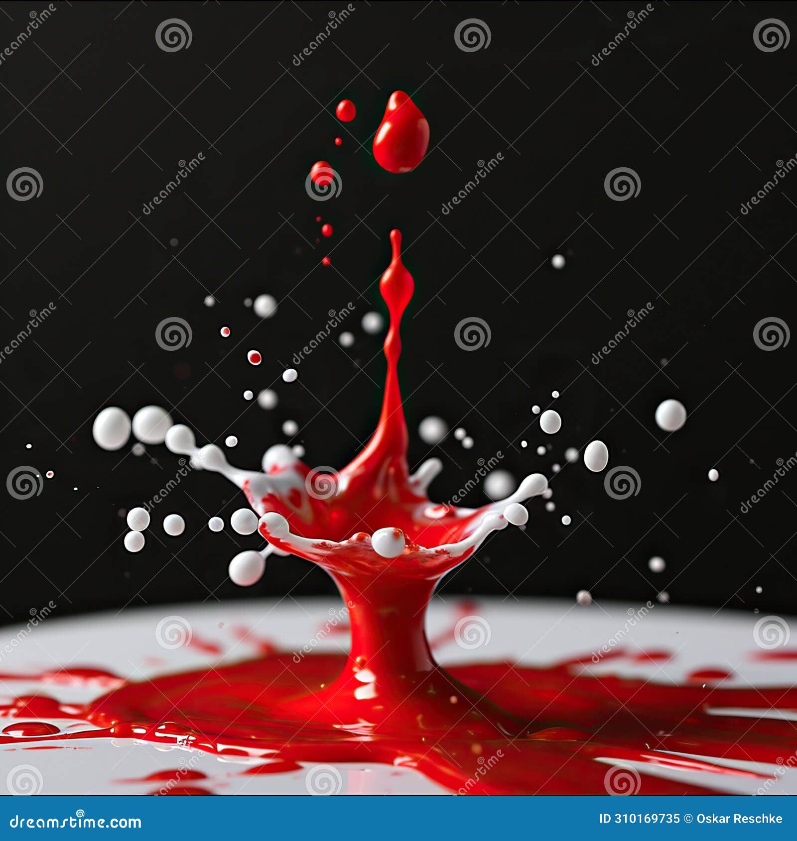 Falling Drops of Water. Splash Effect after Collision a Falling Drops ...