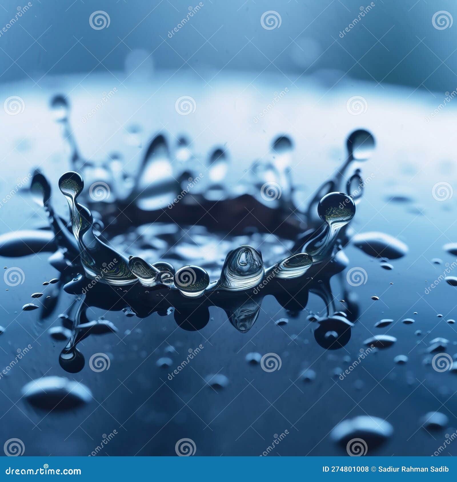 Falling Drops of Water. Splash Effect after Collision a Falling Drops ...