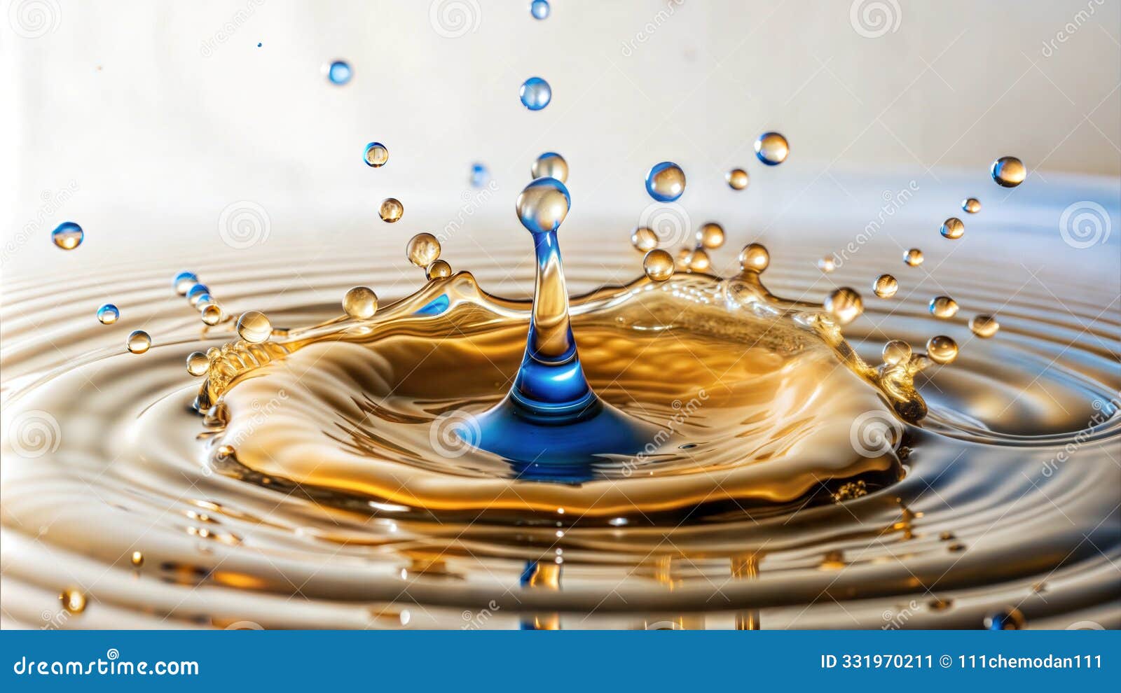 Falling Drops of Water. Splash Effect after Collision a Falling Drops ...