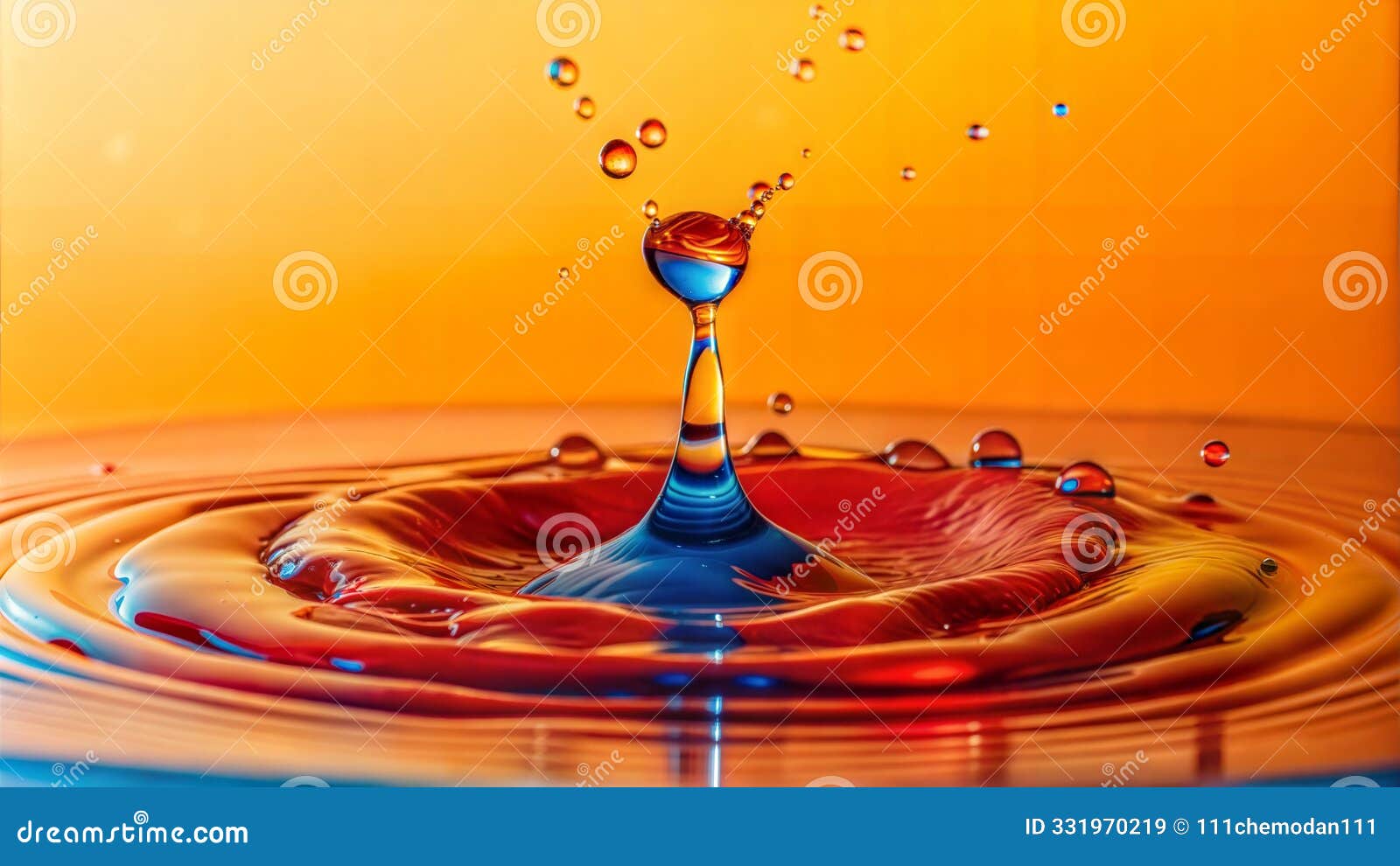 Falling Drops of Water. Splash Effect after Collision a Falling Drops ...