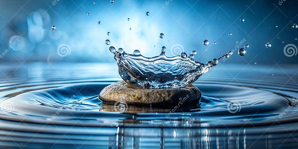 Falling Drops of Water Splash Effect after Collision a Falling Drops ...