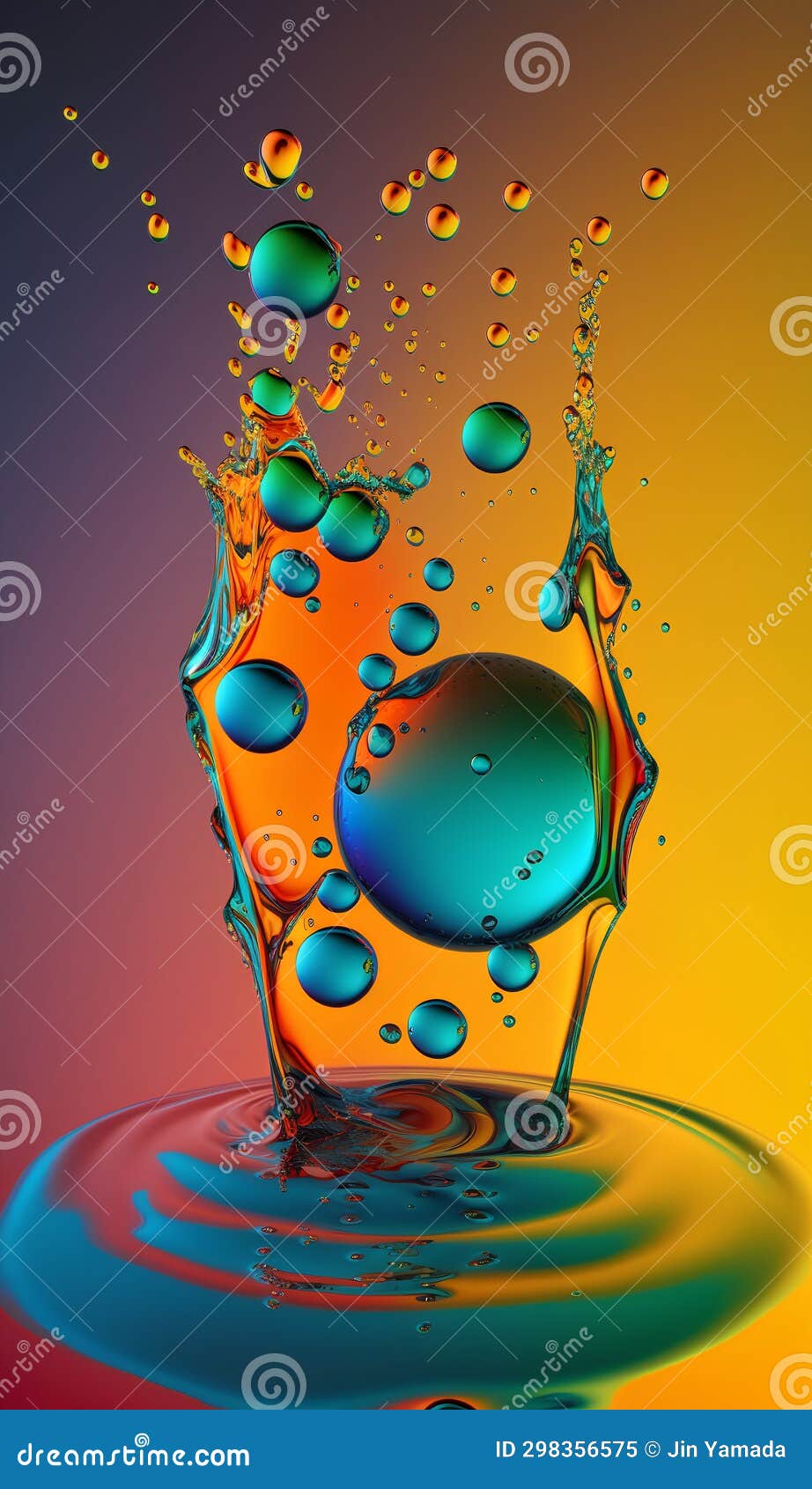 Falling Drops of Water. Splash Effect after Collision a Falling Drops ...