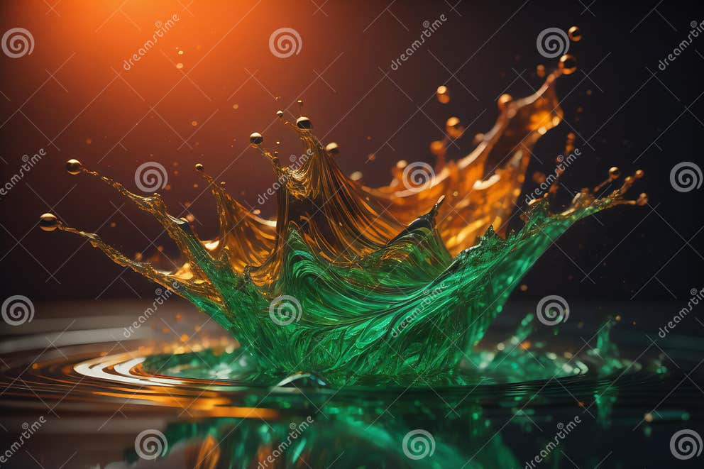 Falling Drops of Water. Splash Effect after Collision a Falling Drops ...