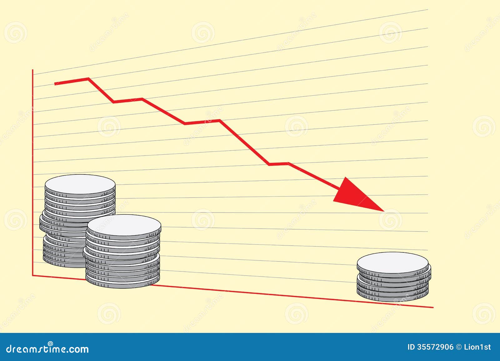 Falling Economy Graph stock vector. Illustration of illustrator - 35572906