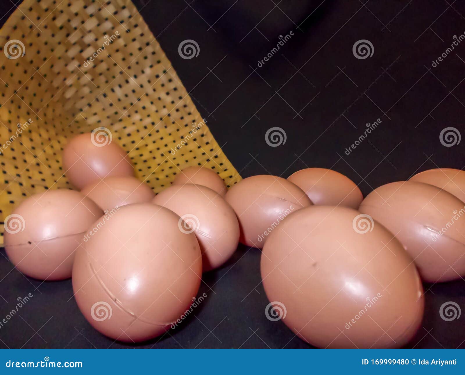 Falling Egg from Over Basket Stock Photo - Image of artificial, falling ...