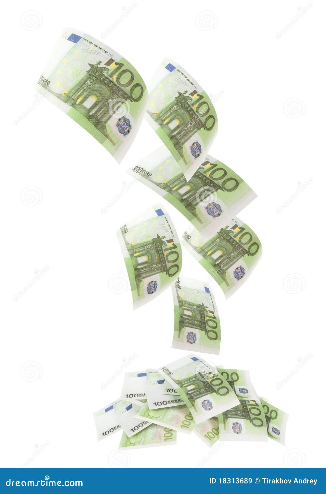 Falling euro banknotes stock image. Image of isolated - 18313689