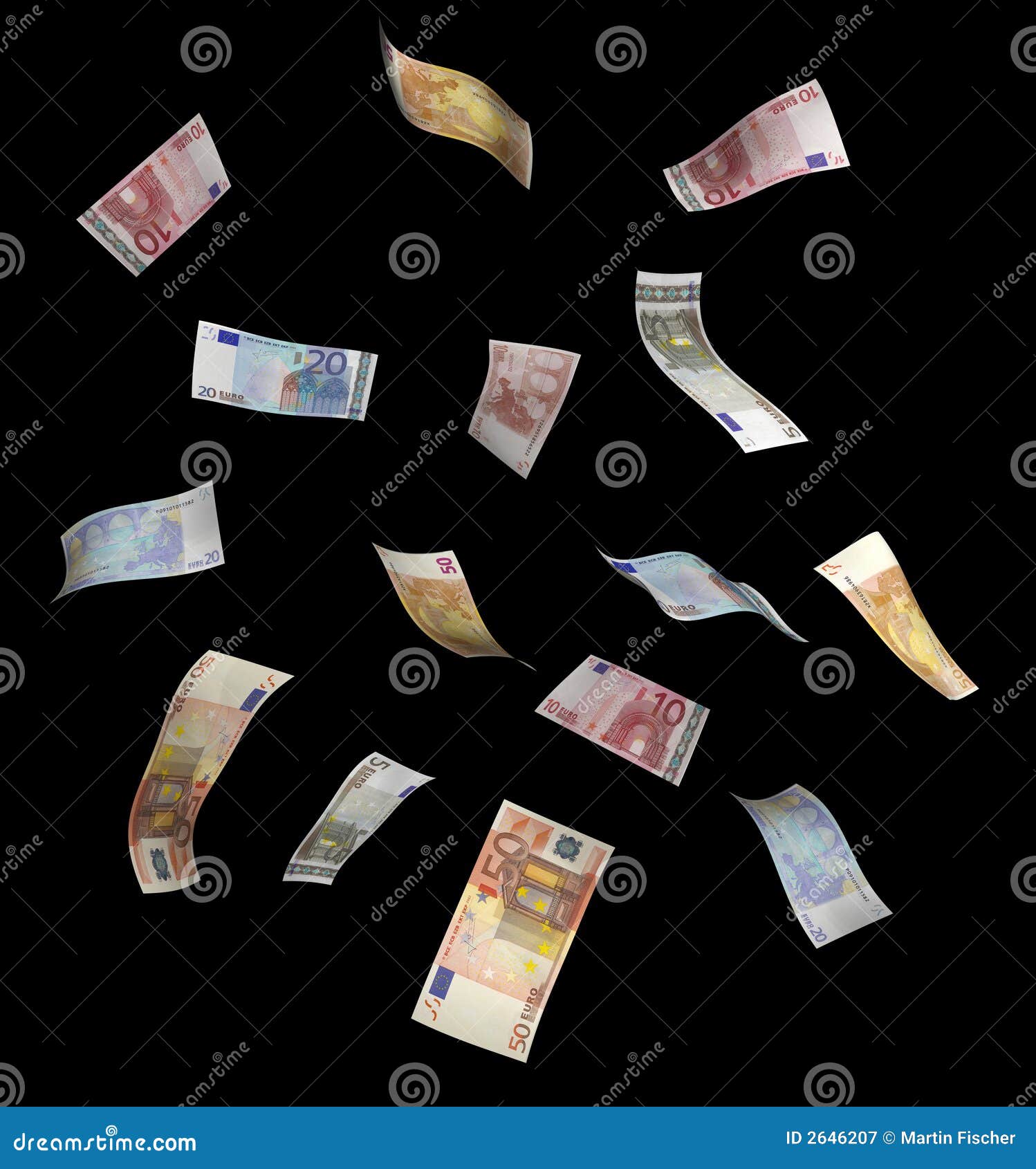 Falling Euro bills stock image. Image of dollars, drop - 2646207