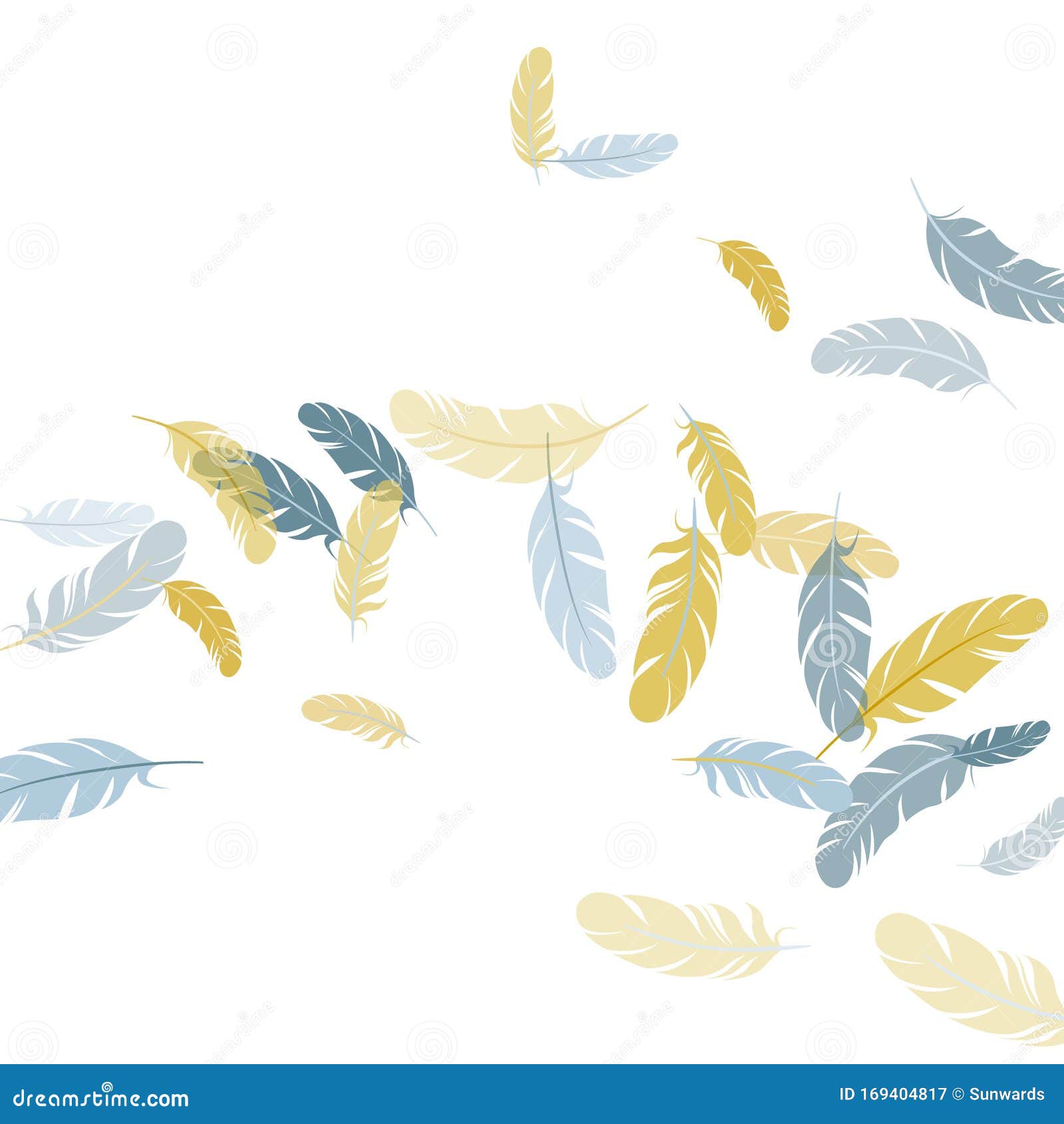 Falling Feather Elements Soft Vector Design. Stock Vector ...