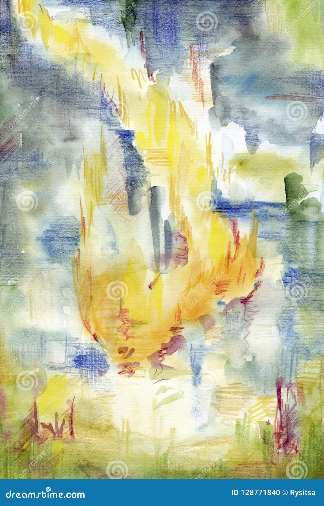 Falling fire from the sky stock photo. Image of handdrawn - 128771840