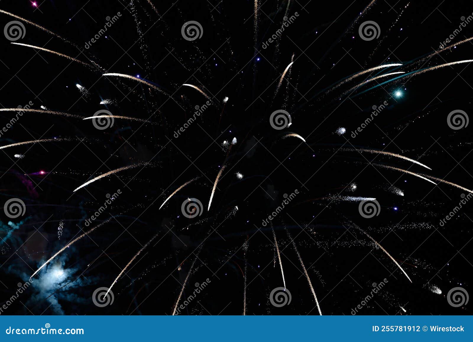 Falling of Firework Sparks after Bursting Stock Photo - Image of night ...