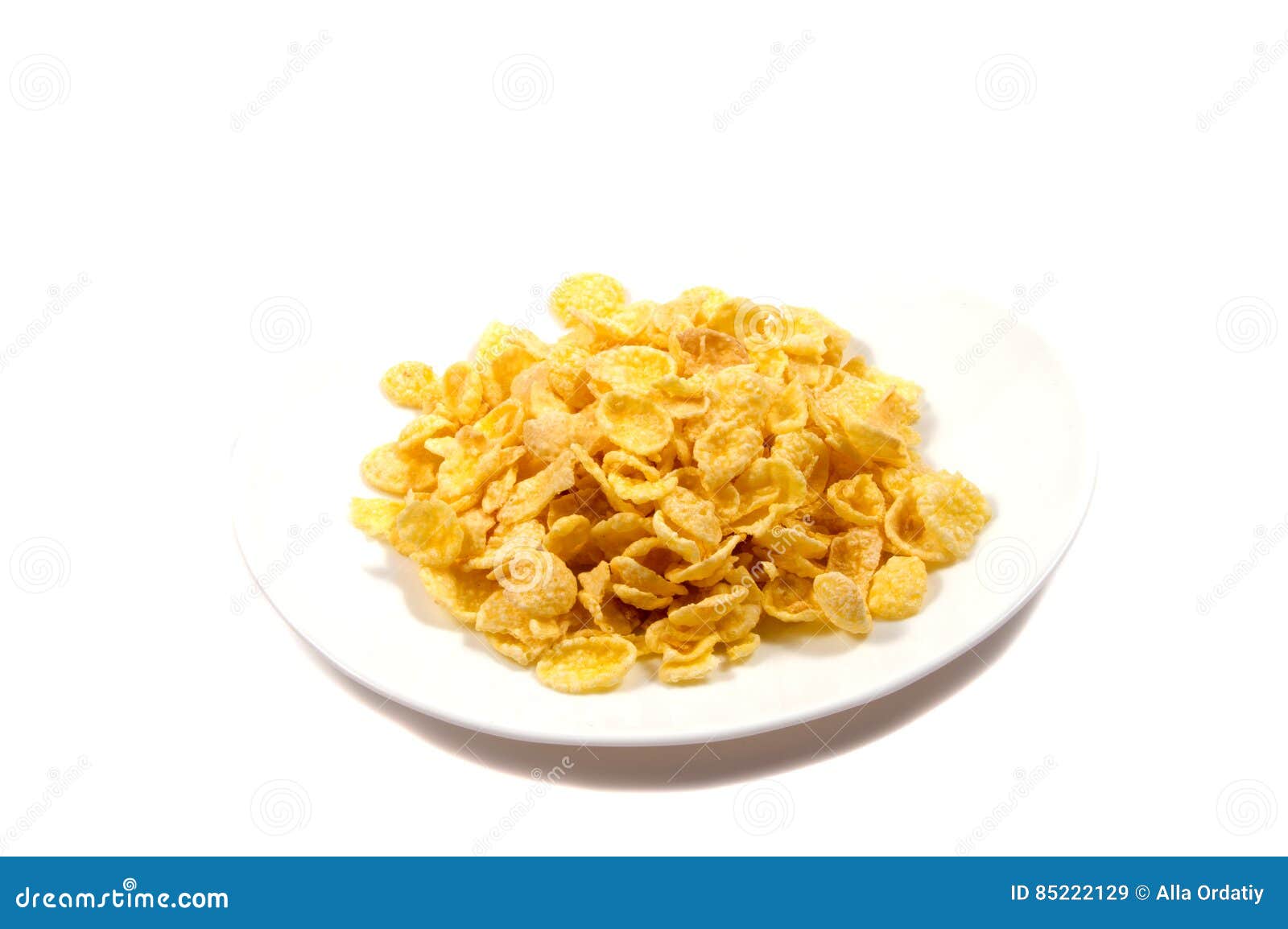 Falling Flakes Breakfast Cereal Isolated On White Background. Healthy ...