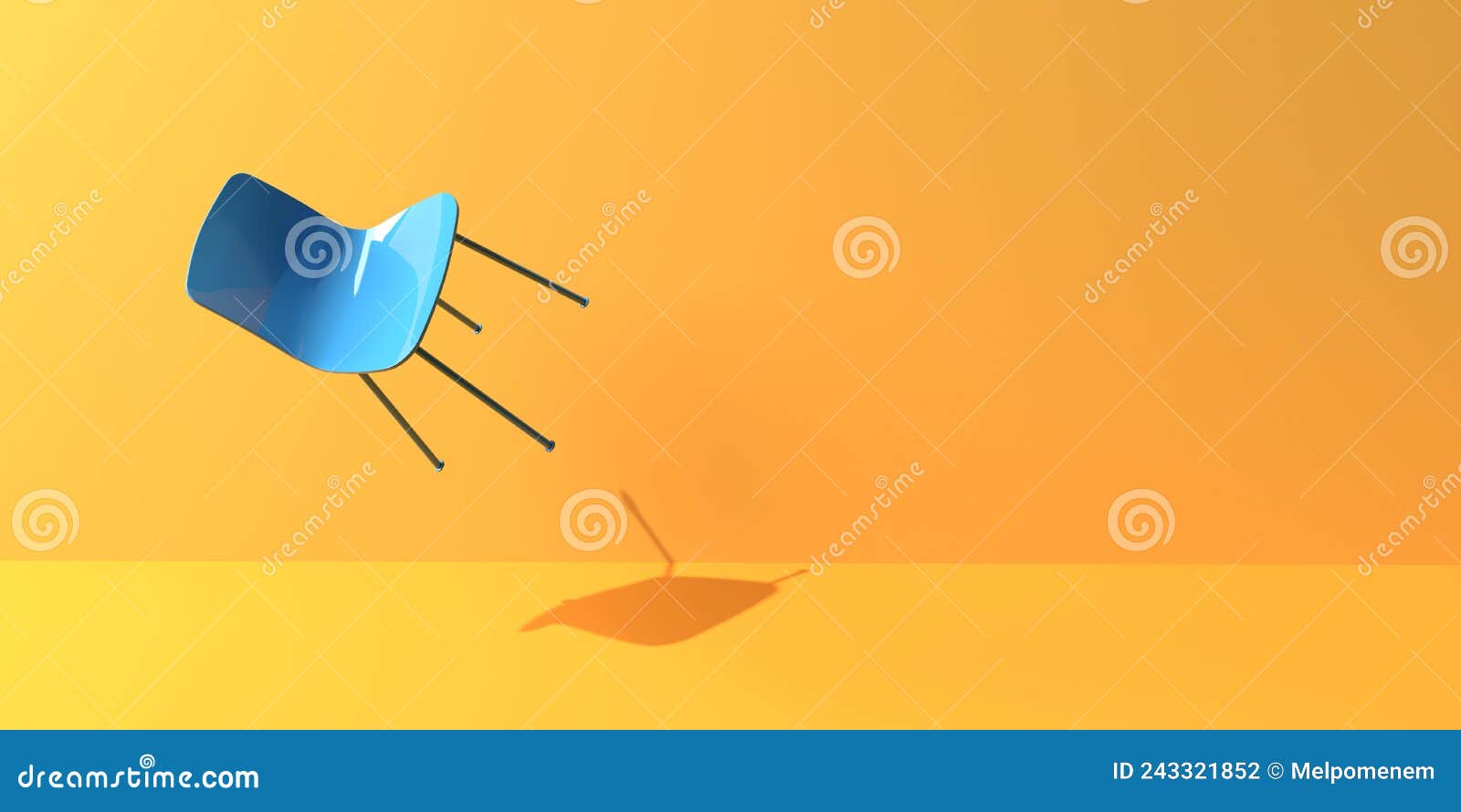 Falling Floating Chair Concept on Minimalist Background Stock ...