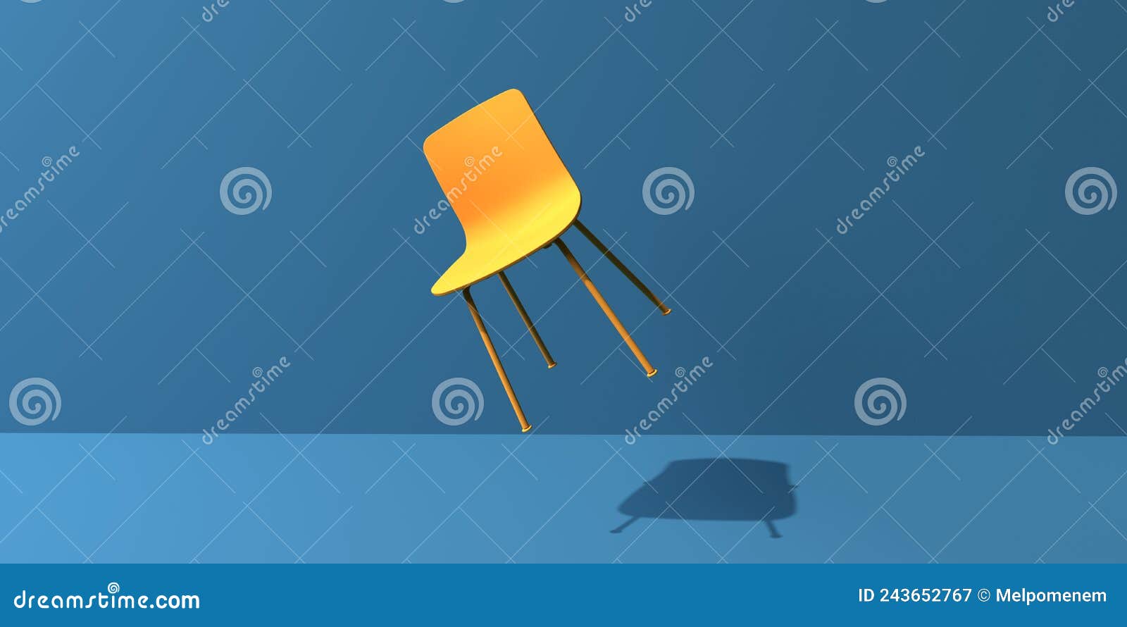 Falling Floating Chair Concept on Minimalist Background Stock ...