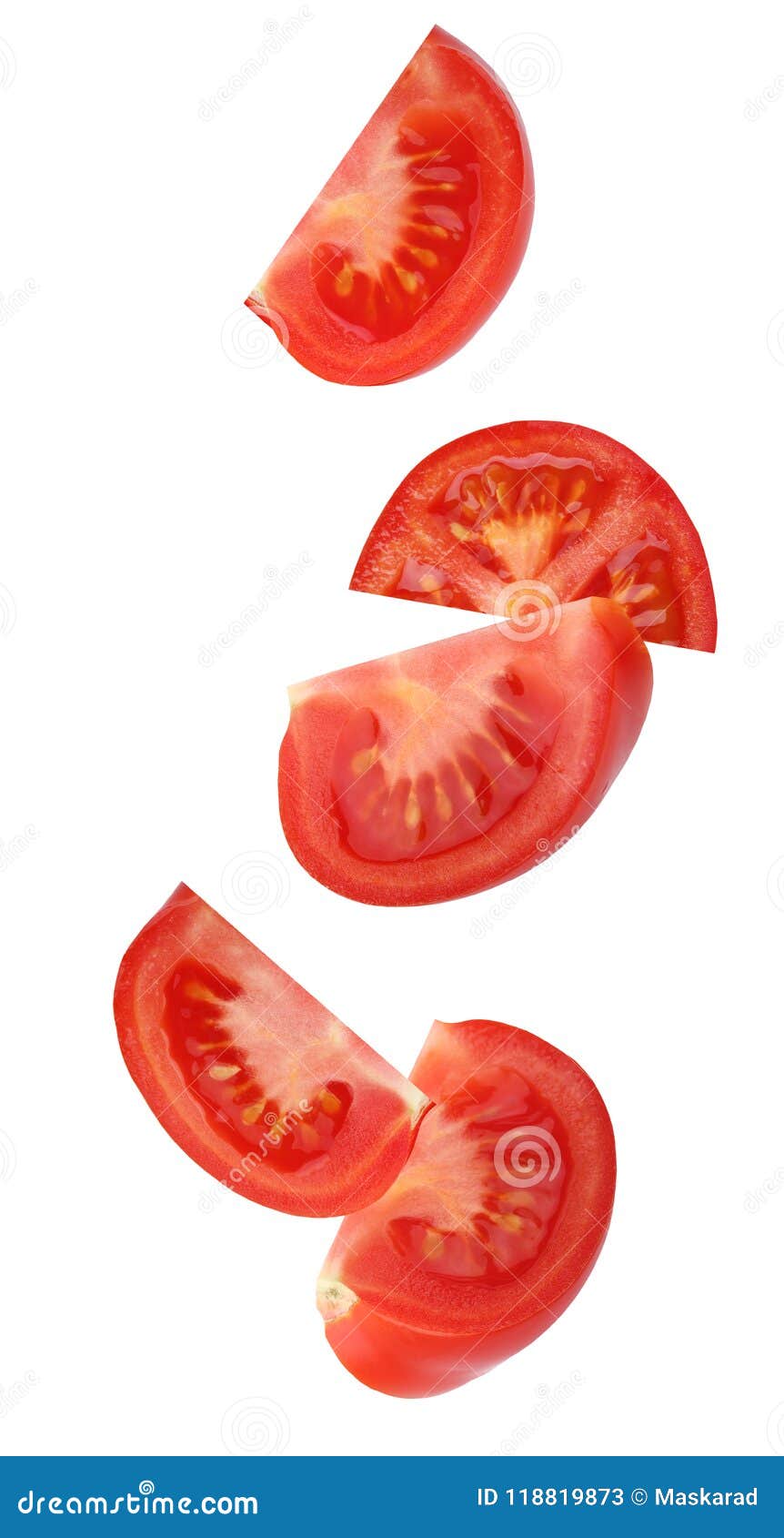 Falling Flying Tomato, Isolated on White Background. Stock Image ...