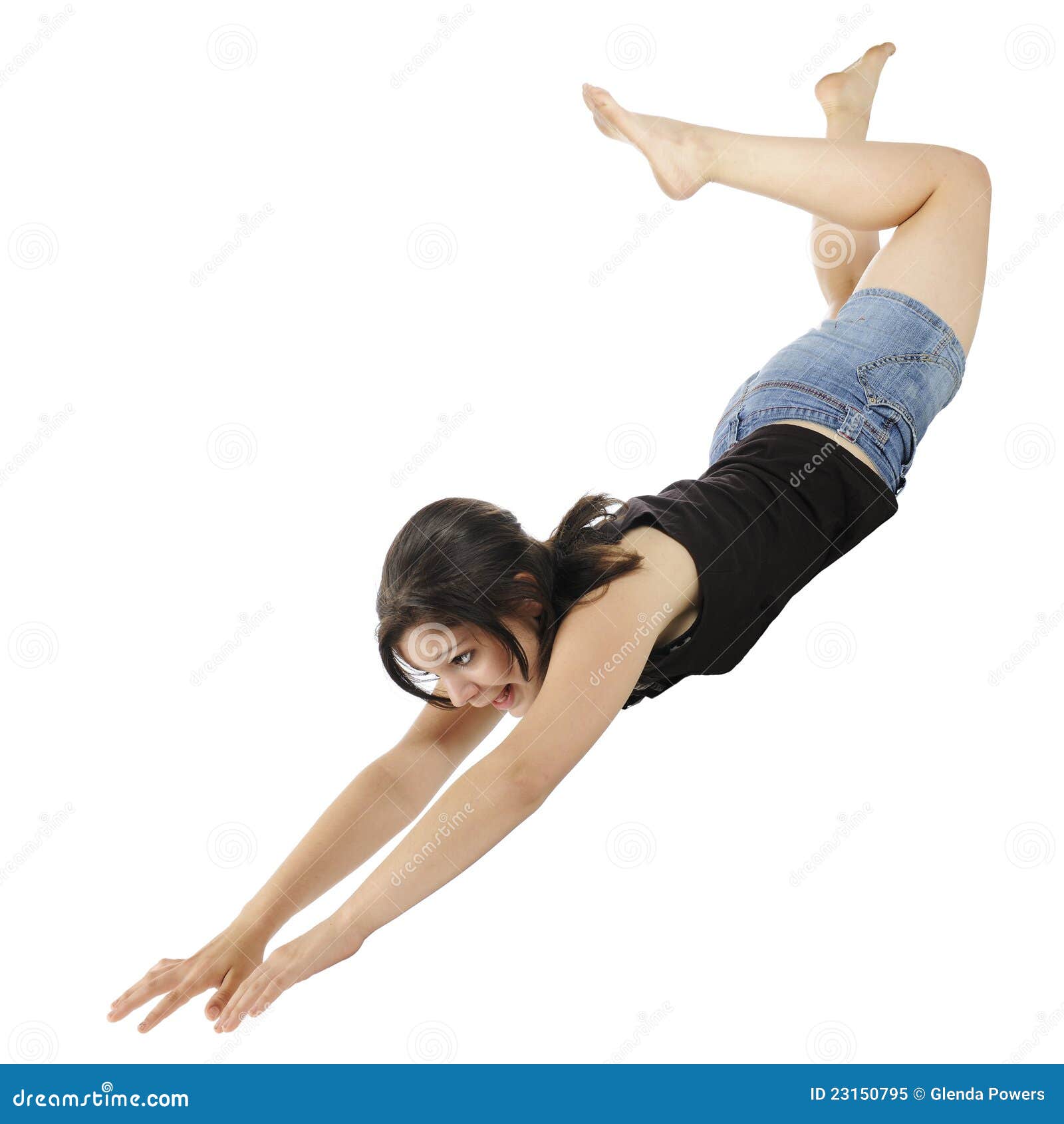 Falling/Flying Teen stock image. Image of shorts, denim - 23150795