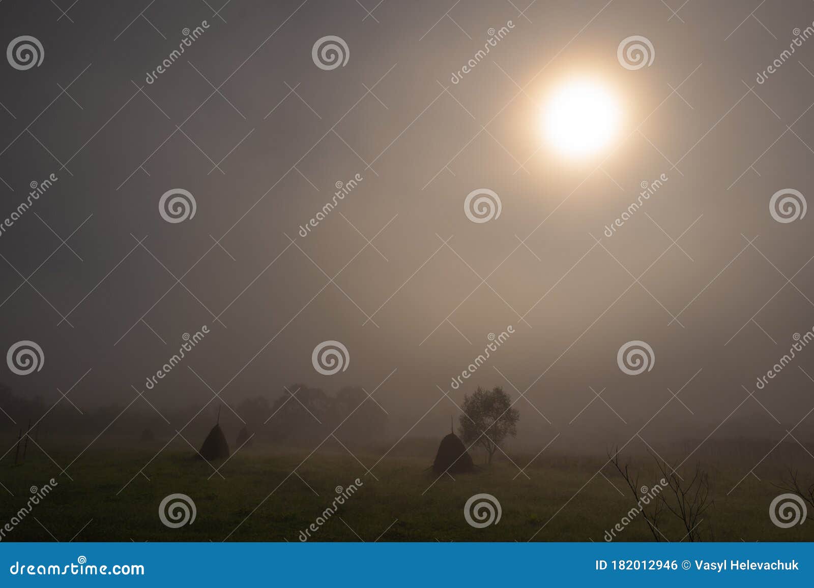 Falling fog in village stock photo. Image of beautiful - 182012946