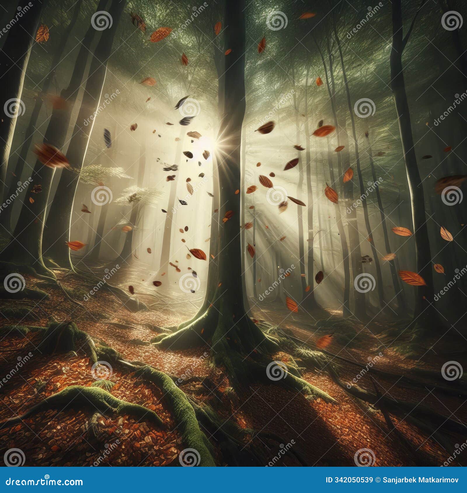 Falling Foliage a Slow Shutter Speed Image of Leaves Falling Fro Stock ...