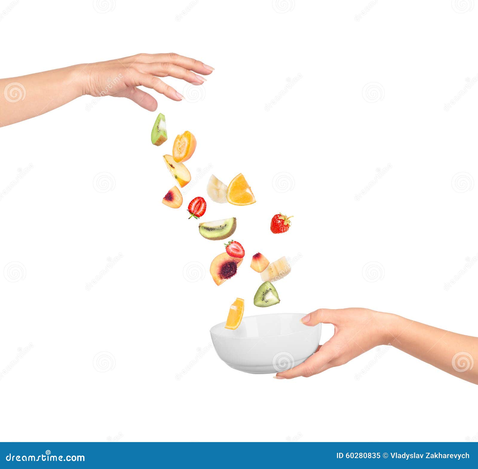 Falling fruit in a bowl. stock image. Image of appetizer - 60280835