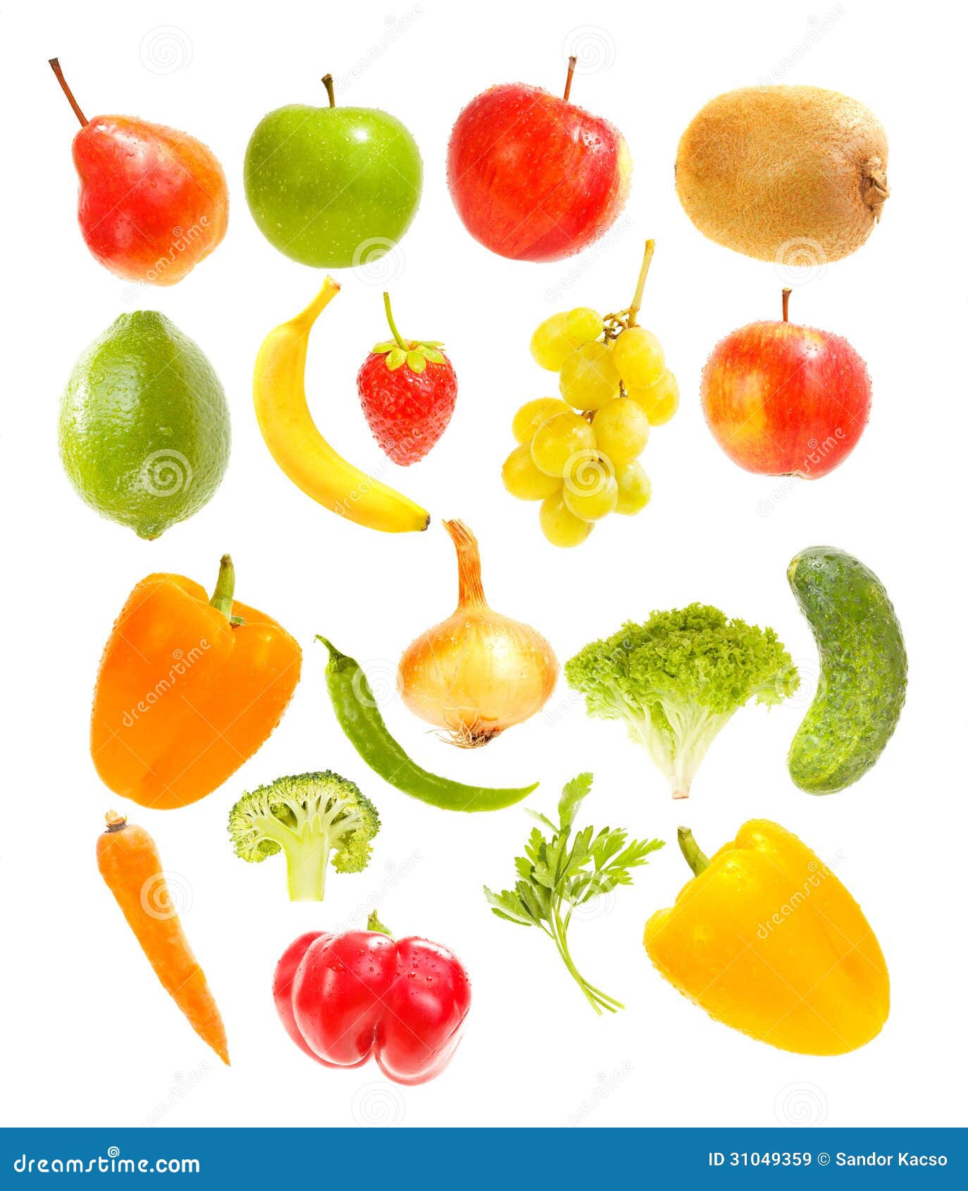 Falling Fruits and Vegetables Stock Image - Image of isolated, food ...